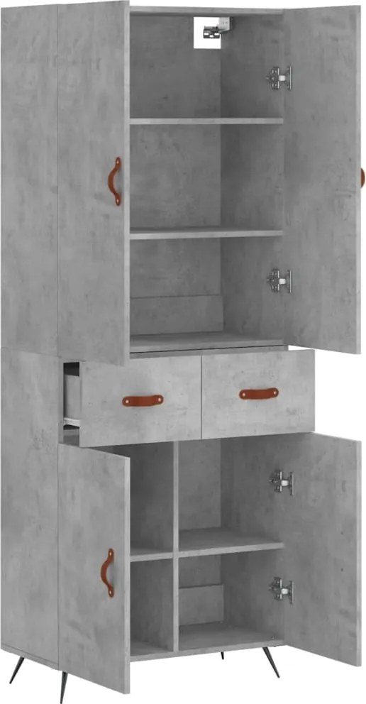 Skříň highboard betonově šedá 69,5x34x180 cm kompozitní dřevo 3198125