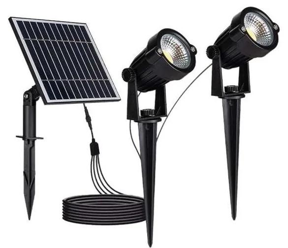 V-Tac | SADA 2x LED Venkovní solární lampa 2xLED/1,2W/3,7V IP65 3000K | VT1266