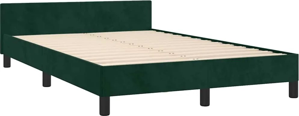 Rám postele bez matrace tmavě zelená 120 x 200 cm samet 3125870
