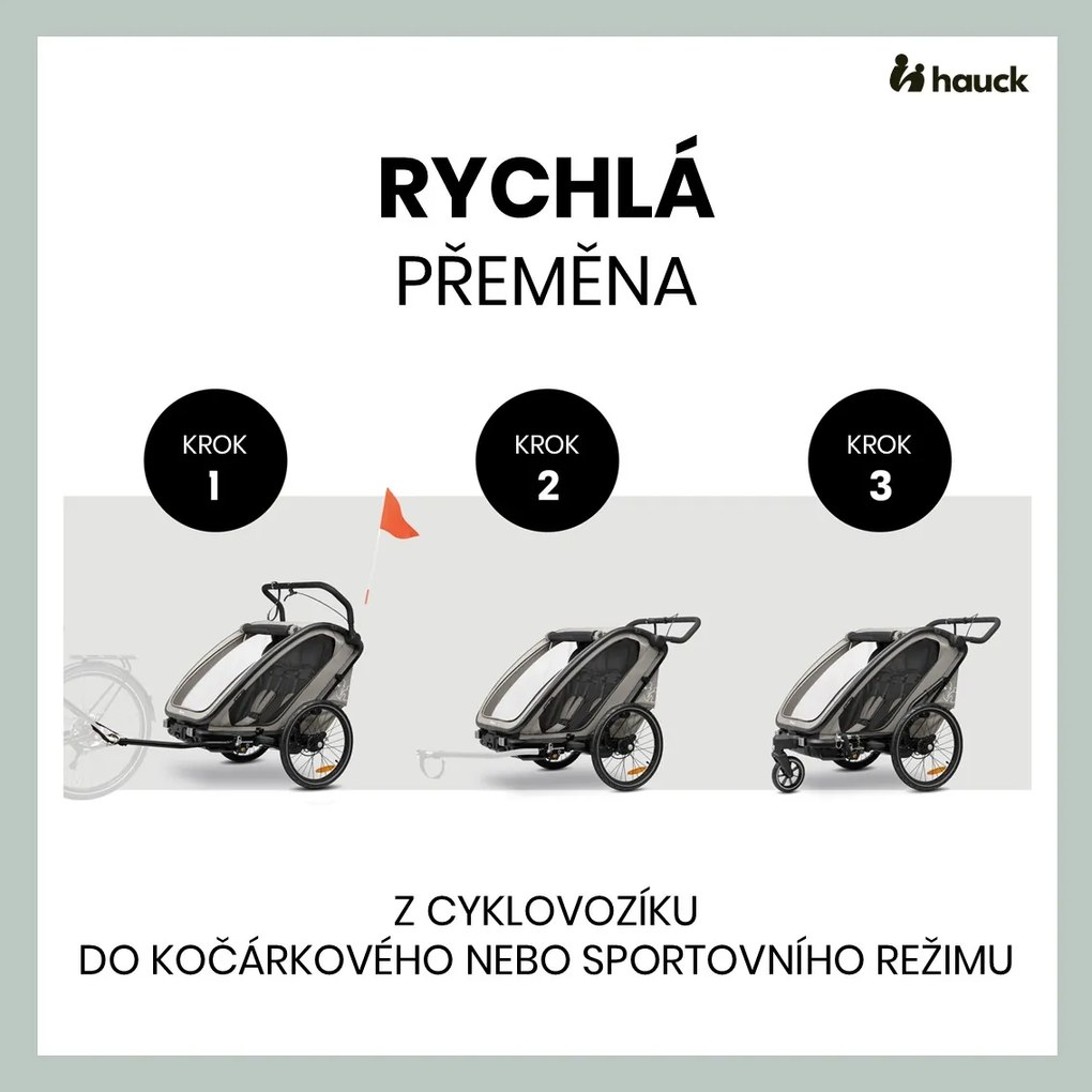 Hauck Bike N Walk Duo cyklovozík 3v1 light grey