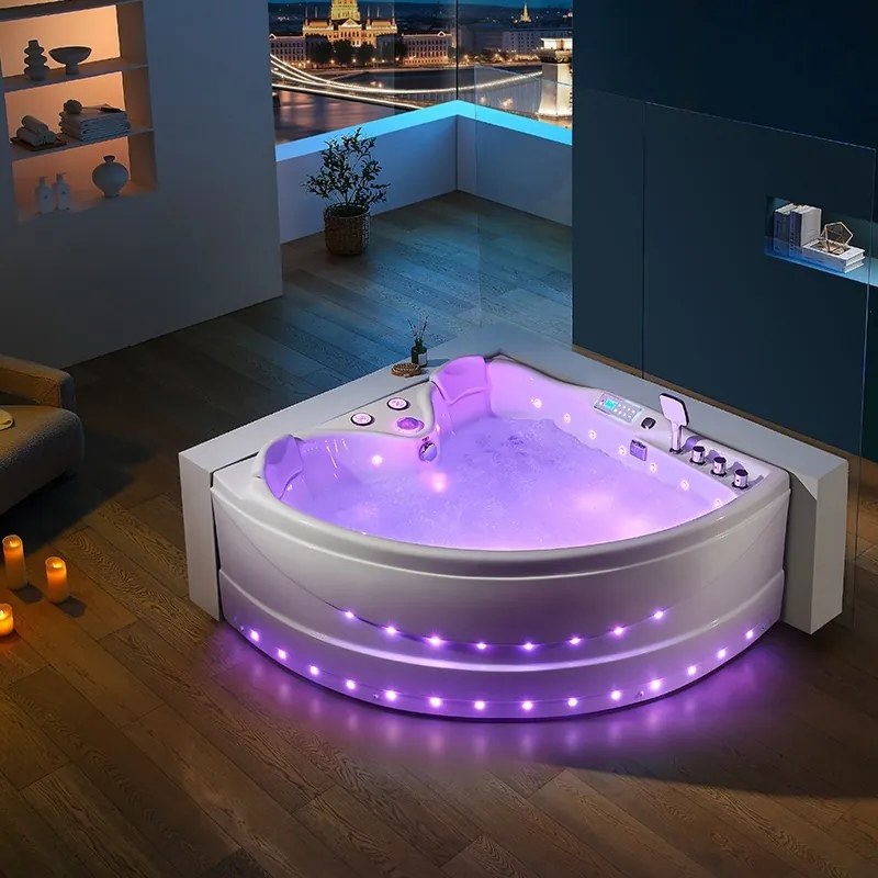 BPS-koupelny Hydromasážní vířivá vana Roma 764 150x150 s ohřevem vody, levá