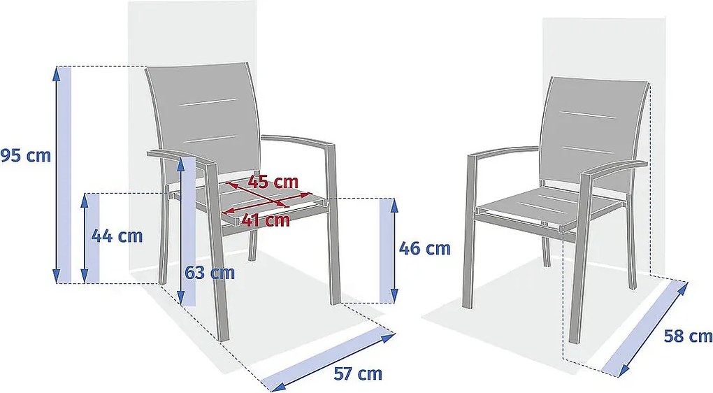 DEOKORK Hliníkové křeslo s textílií VERMONT (cappuccino)