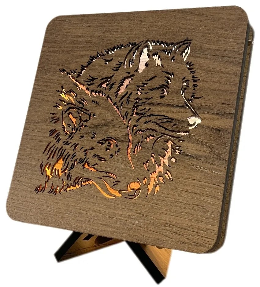 Li-Go "Vlci" lampa 19x19cm provedení povrchu: ořech
