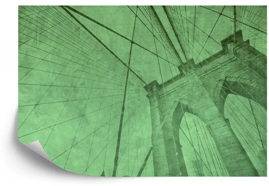 Fototapeta Brooklyn Bridge Grunge Green Vliesová tapeta 208x146