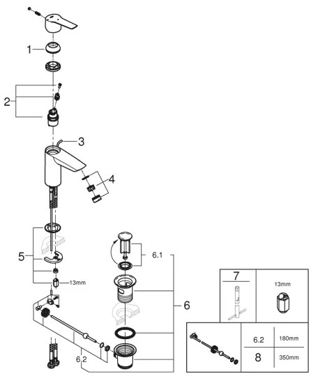 GROHE 311372432 - Umyvadlová baterie QUICKFIX START 165 mm černá