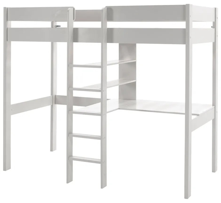 Bílá vyvýšená dětská postel 90x200 cm Pino - Vipack Biano.cz