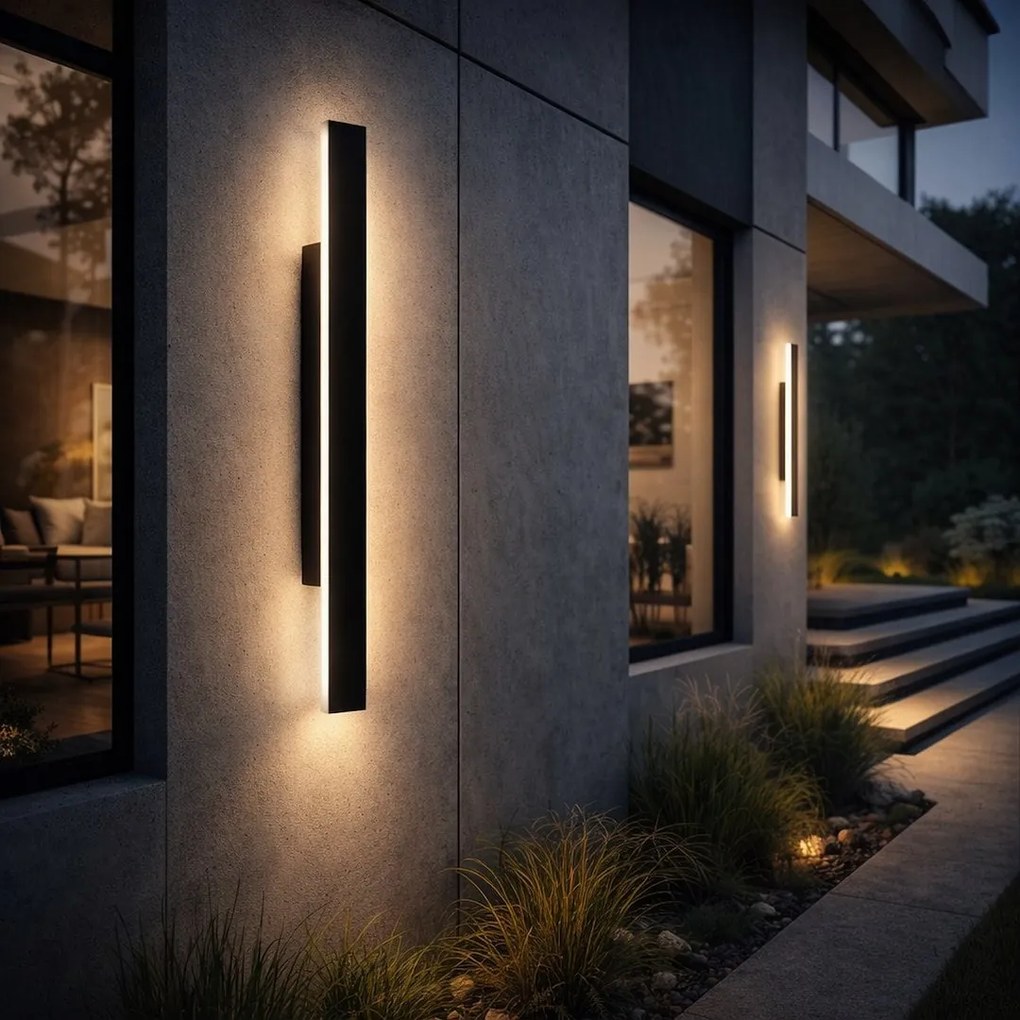 Exteriérové nástěnné LED svítidlo Wow, 1x LED 11w, 3CCT, černá, (60 cm)