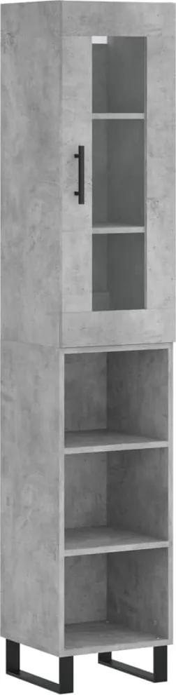 vidaXL Skříň highboard 34,5 x 34 x 180 cm kompozitní dřevo [3199389] Barva: bílá s vysokým leskem