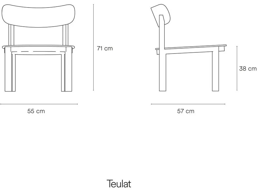 Černé křeslo v dekoru jasanu Nara - Teulat
