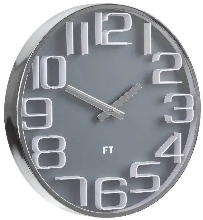 Designové nástěnné hodiny Future Time FT7010GY Numbers grey 30cm