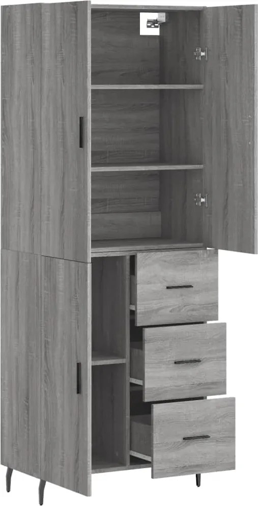 Skříň highboard šedá sonoma 69,5 x 34 x 180 cm kompozitní dřevo 3195921