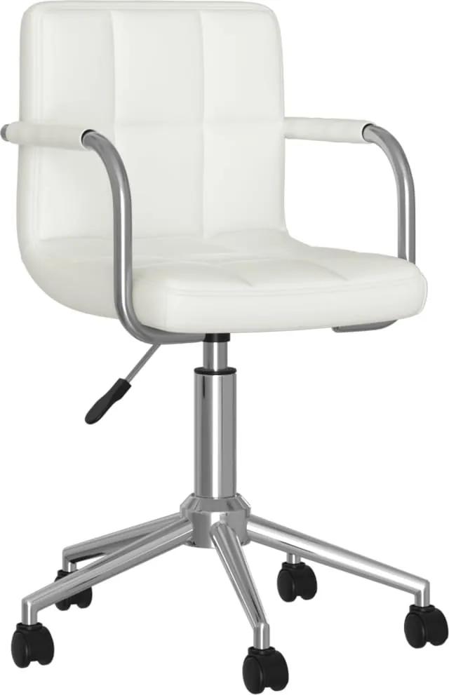 vidaXL Otočná jídelní židle umělá kůže [3088186] Barva: Bílá