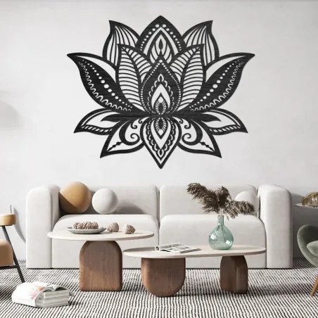 Dřevěný obraz lotosový květ - elegantní mandala světla | SENTOP PR0466
