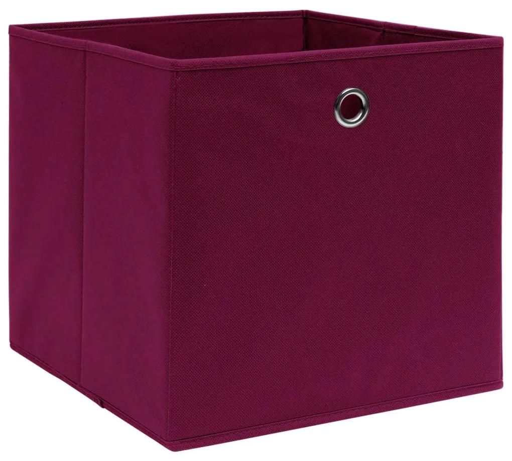 Úložné boxy 10 ks netkaná textilie 28x28x28 cm tmavě červené - Default Title