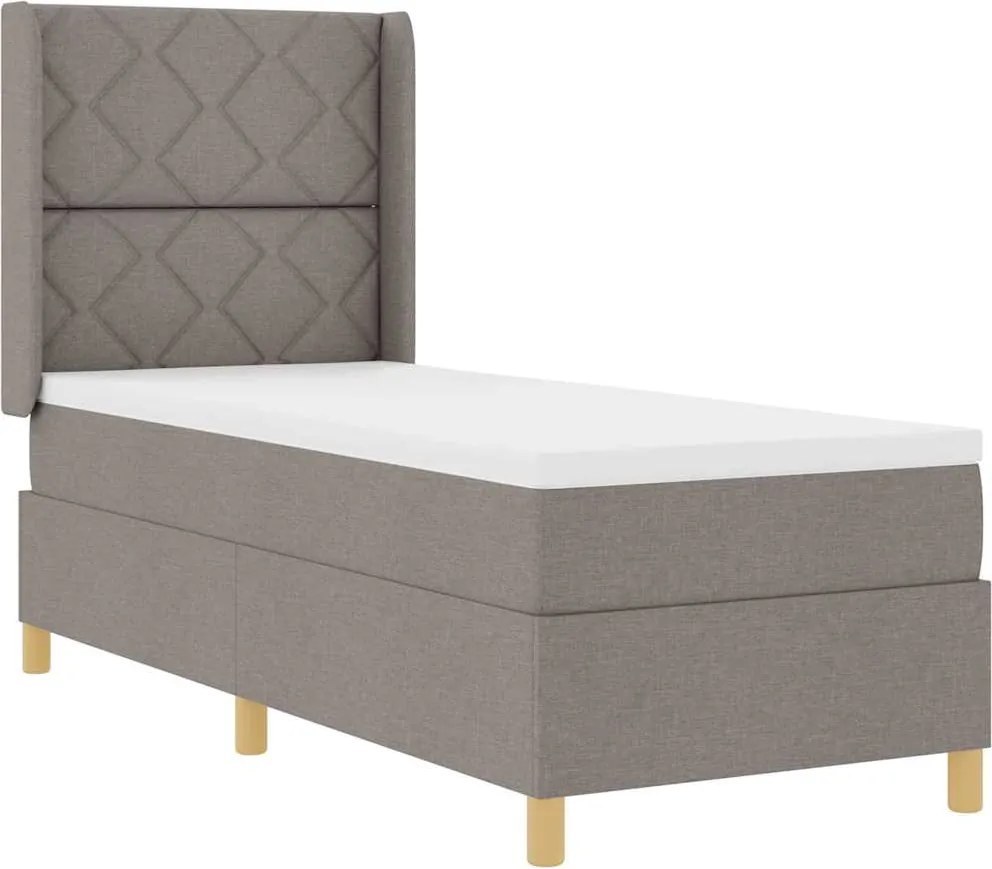 Postel s boxspringem s čelo Taupe 80 x 200 cm textil 3341865