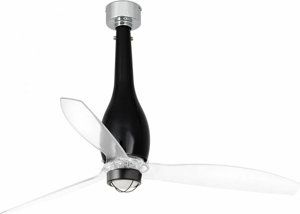 FARO 32002-10 ETERFAN M LED, černá/transparentní, stropní ventilátor s DC motorem - FARO