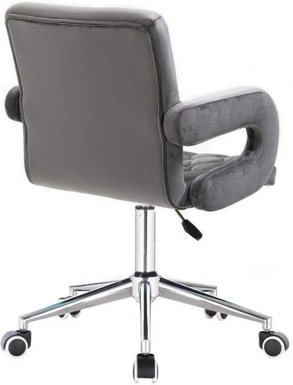 LuxuryForm Židle BOSTON VELUR na stříbrné podstavě s kolečky - šedá