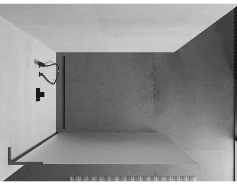 Mexen Kioto L, sprchová zástěna Walk-In 70 x 200 cm, 8mm sklo námraza, grafitový profil, 800-070-103-95-30