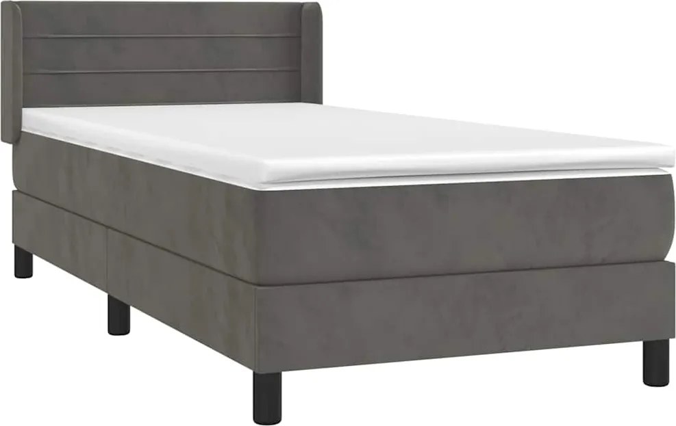 Box spring postel s matrací tmavě šedá 80 x 200 cm samet 3130986