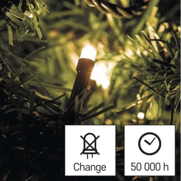 LED Vánoční venkovní řetěz 120xLED/3xAA 8,9m IP44 teplá bílá