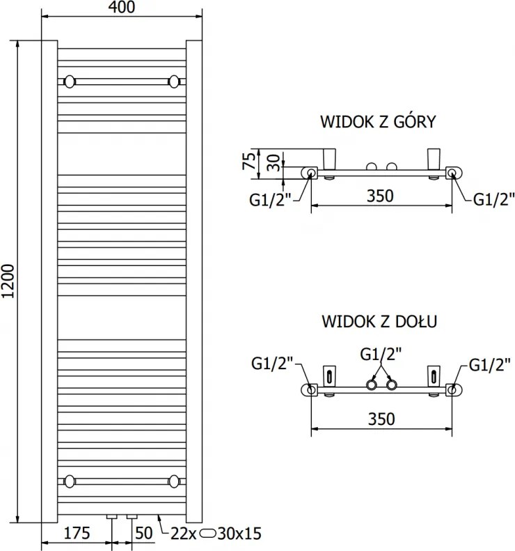Mexen Hades, topné těleso 1200x400 mm, 465 W, antracitová, W104-1200-400-00-66