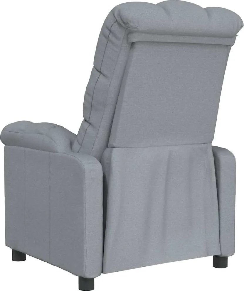 Polohovací křeslo světle šedé textil 289796