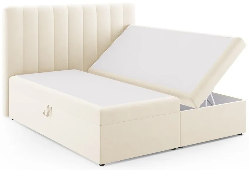 Béžová boxspring postel s úložným prostorem 180x200 cm Gina – Milo Casa