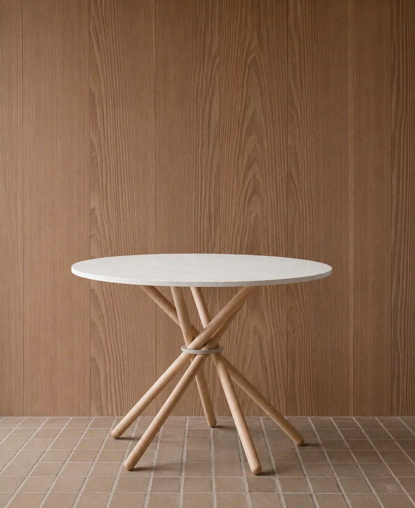 Eberhart Furniture Jídelní stůl Hector s betonovou deskou - 105 / Concrete Light / Oak Light