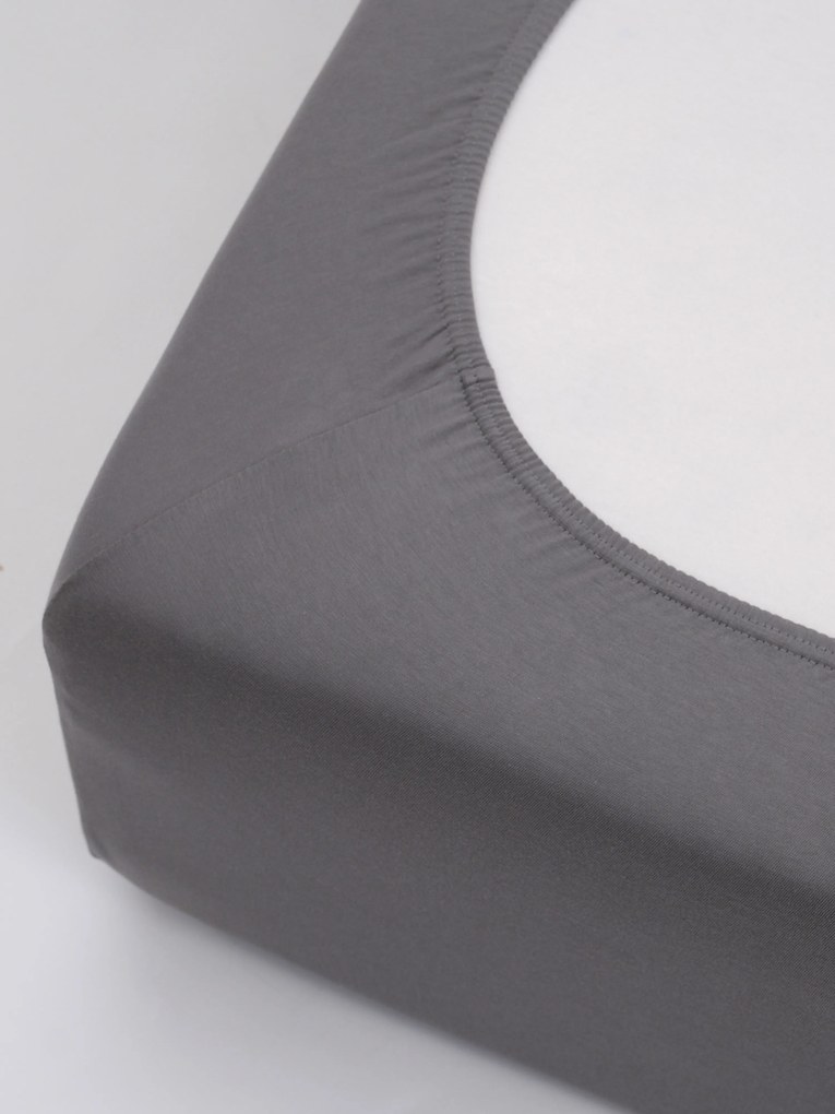 MK Lůžkoviny Jersey prostěradlo s elastanem Deluxe 180 × 200 cm – tmavě šedé