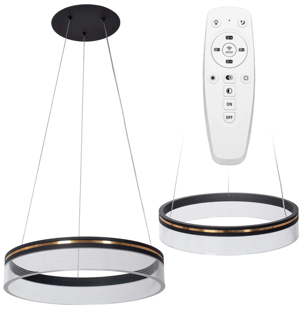 Toolight, LED závěsné svítidlo 40cm APP1191-CP, černá-zlatá, OSW-40022