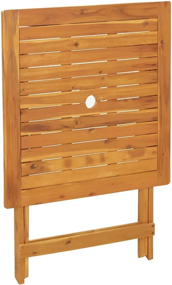 3dílný bistro set černý polypropylen a masivní dřevo 3281865