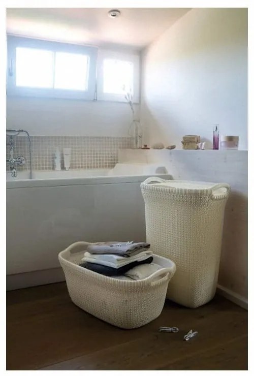 Béžový plastový koš na prádlo 40 l Knit – Curver