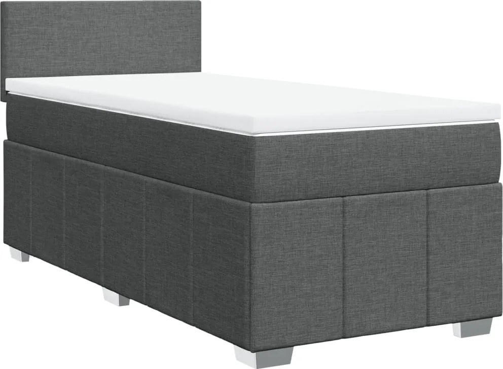 Box spring postel s matrací tmavě šedá 80 x 200 cm textil 3289189