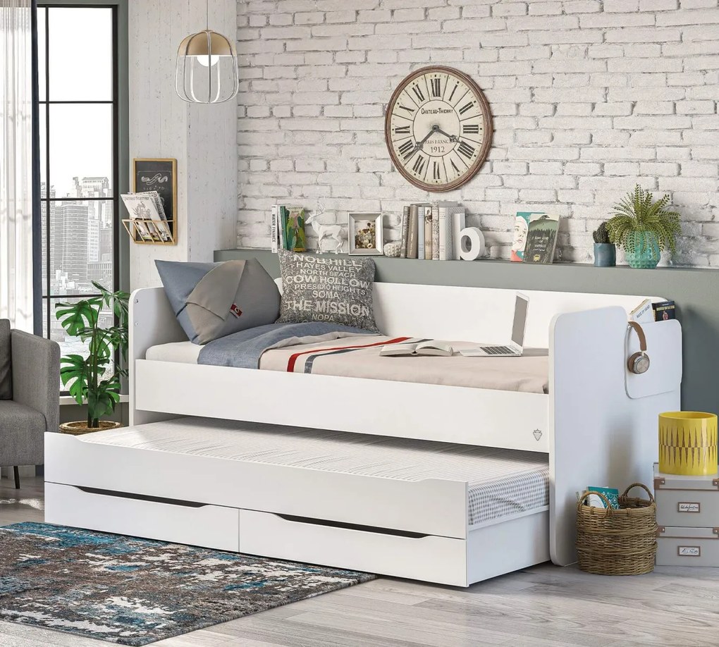 Jednolůžková postel 90x200cm Pure - bílá