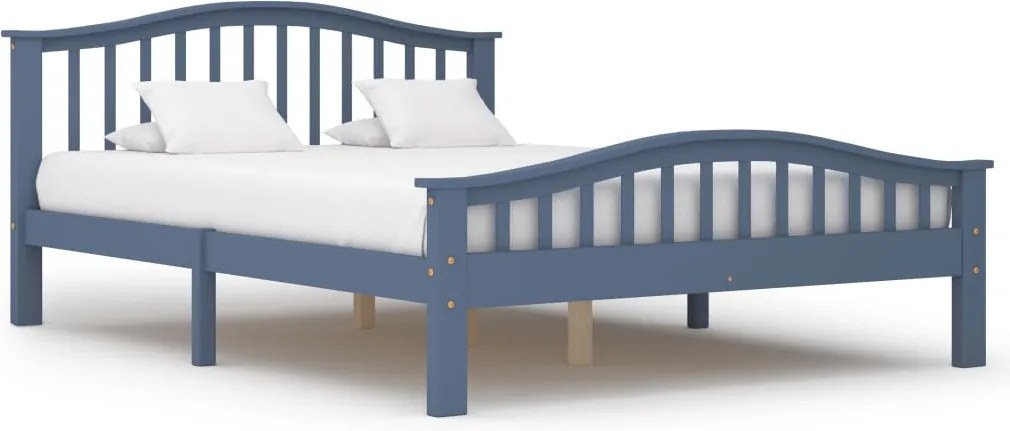 Rám postele Altoona - šedý - masivní borové dřevo | 140x200 cm