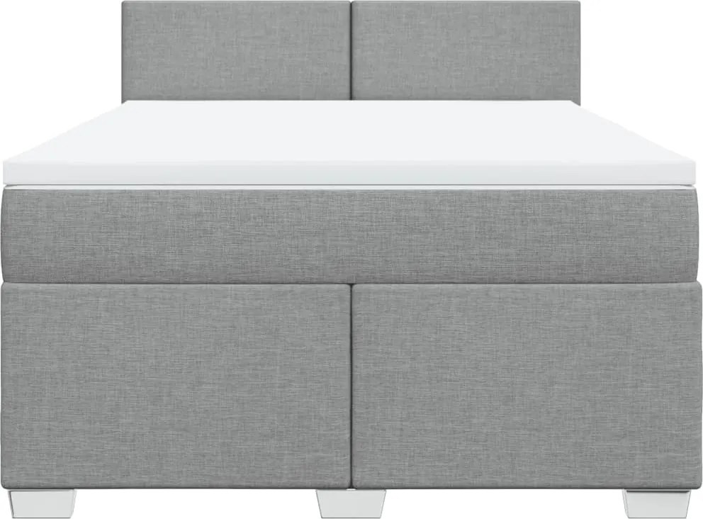 Box spring postel s matrací světle šedá 160 x 200 cm textil 3285932