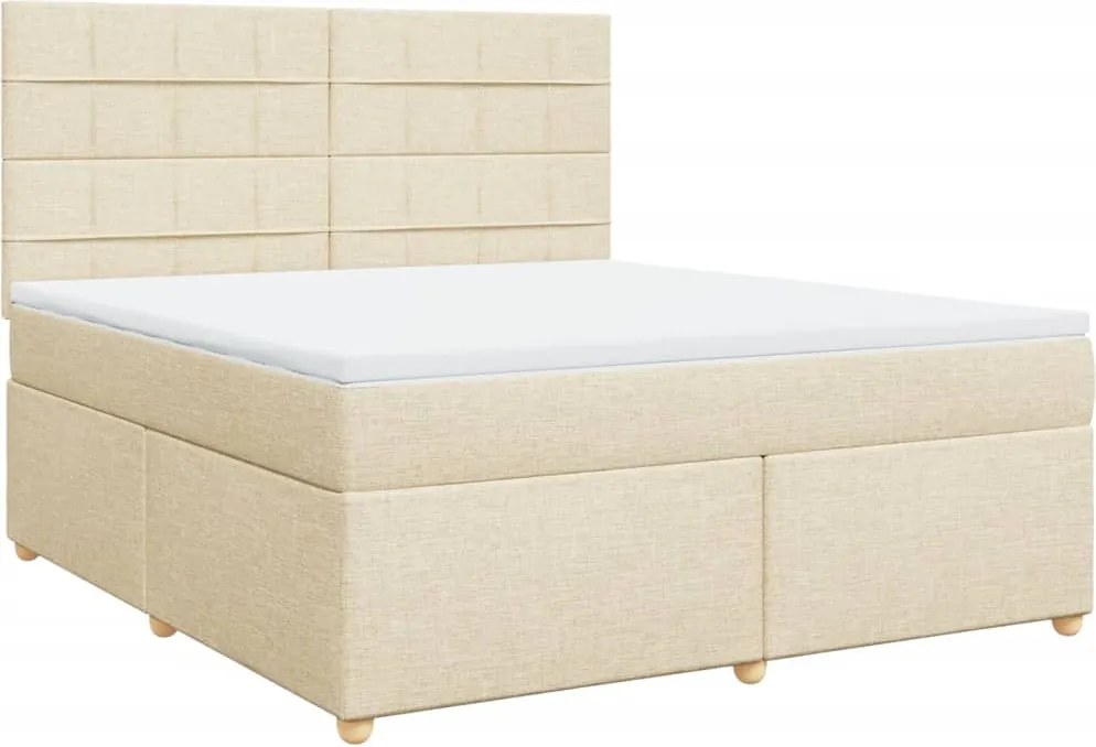 Box spring postel s matrací krémová 180x200 cm textil 3293664