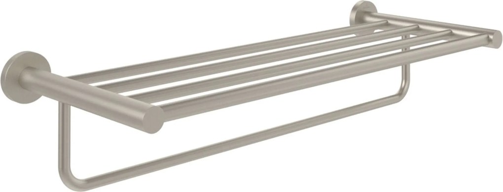 Villeroy & Boch Elements Tender - Držák ručníku s poličkou, délka 60 cm, matný kartáčovaný nikl TVA15100600064