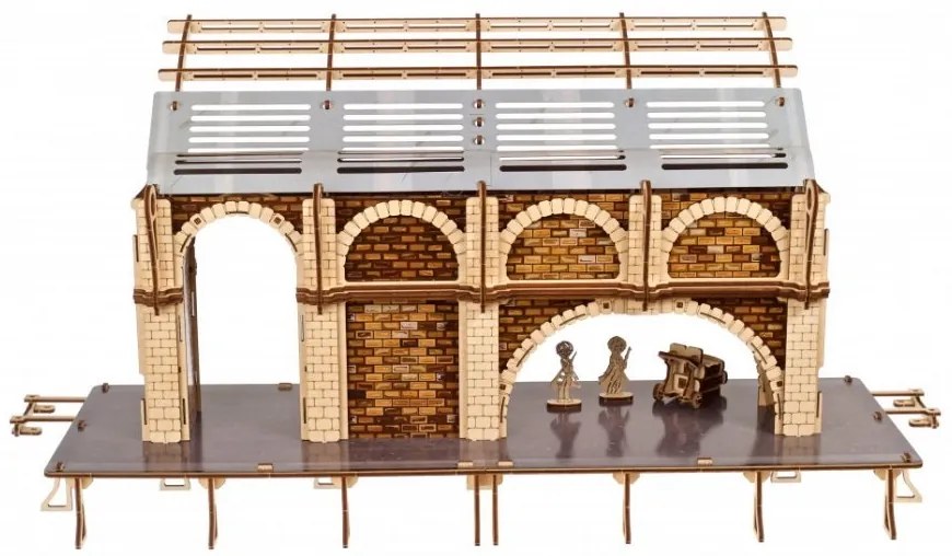 Ugears 3D dřevěné mechanické puzzle Harry Potter - vlakové nástupiště