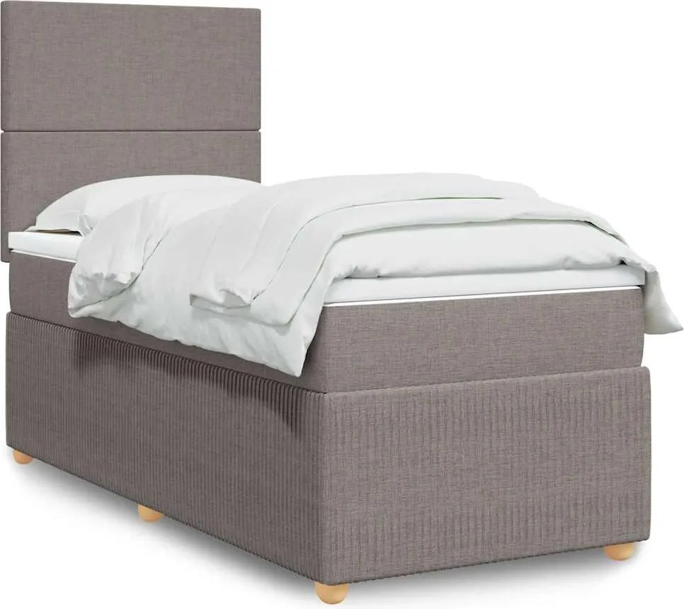 Box spring postel s matrací taupe 100 x 200 cm textil 3294264