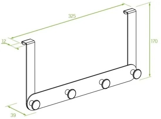Laveo Miri, 4-háčkový věšák na ručníky, černá, LAV-ALM_715S
