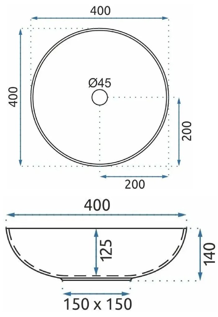 Rea Mandala, umyvadlo na desku 400x400x115 mm, vícebarevné, REA-U7502