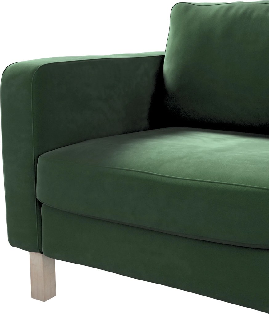 Potah na křeslo IKEA Karlstad, krátký barva zelená látka lesklé, sametová