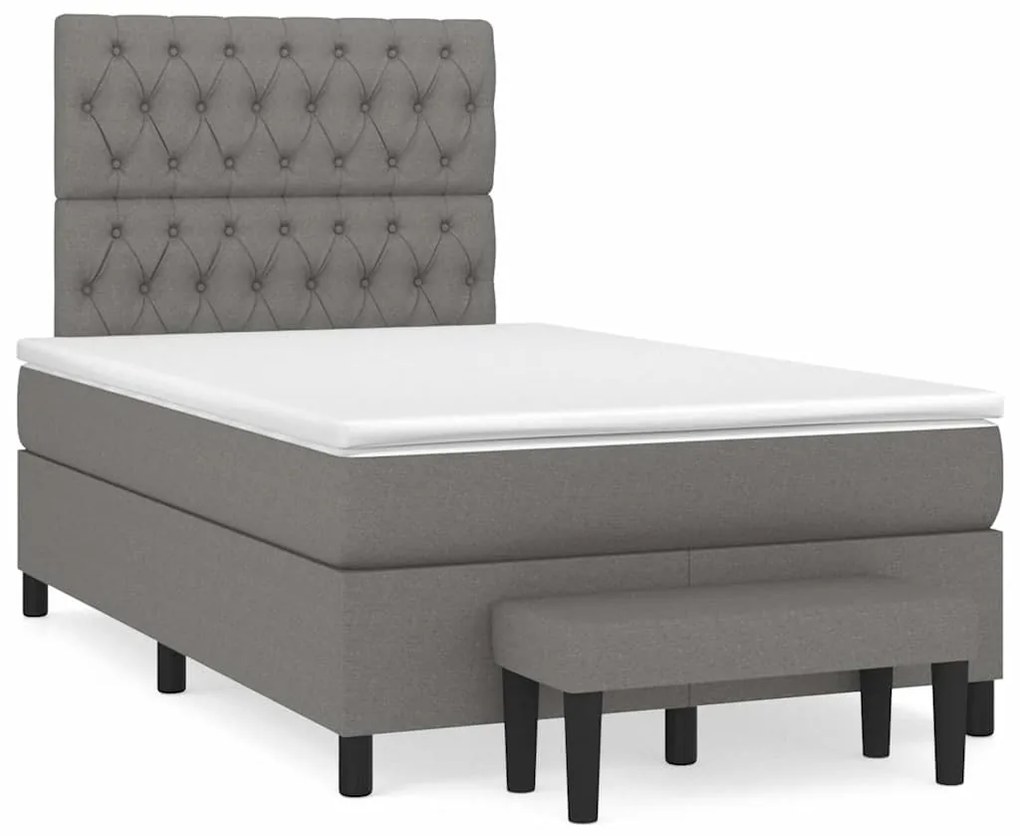 Box spring postel s matrací tmavě šedá 120x190 cm textil 3270377