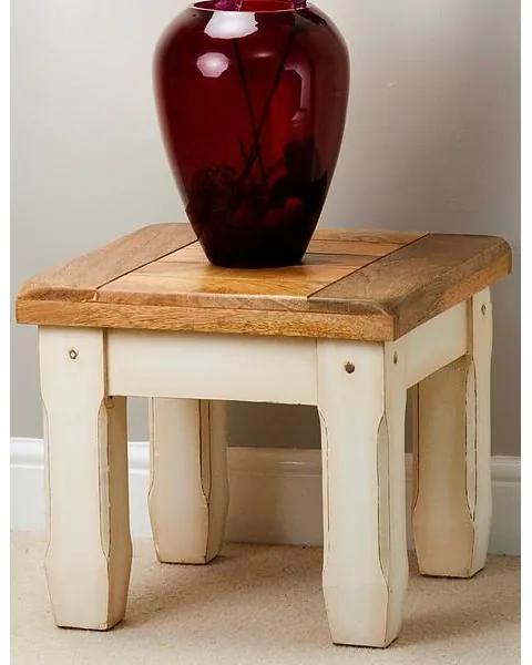 Odkládací stolek Dhari White z mangového dřeva.  BK-ETW