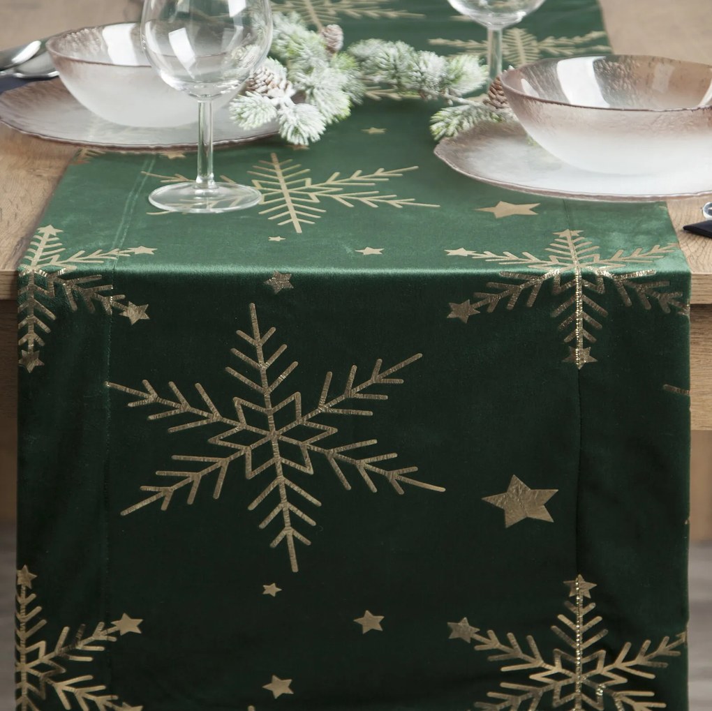 EUROFIRANY VÁNOČNÍ BĚHOUN NA STŮL ELEGANCE4 40X140 CM VZOROVANÝ