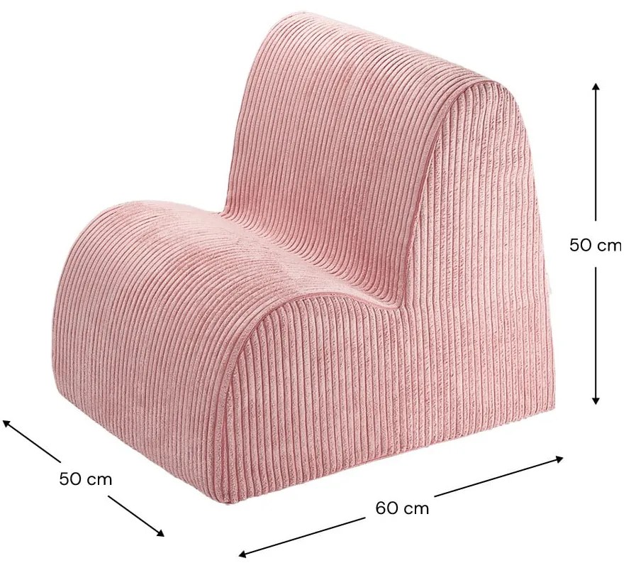 Růžové manšestrové dětské křesílko Cloud – Wigiwama