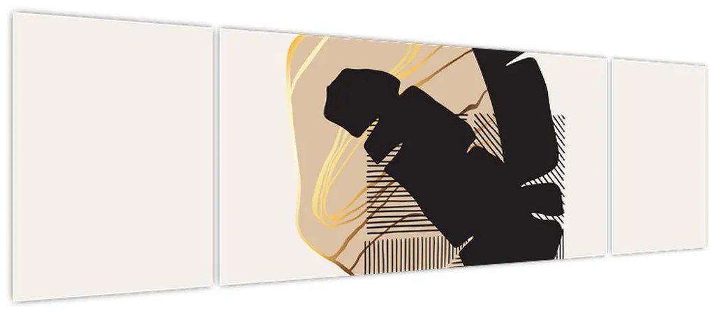 Obraz - Abstrakce s tropickými listy N⁰4 (170x50 cm)
