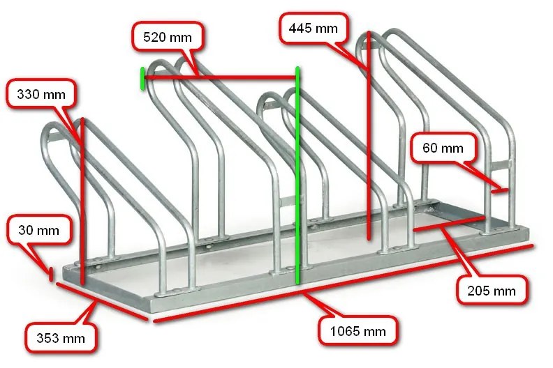 B2B Partner Stojan na jízdní kola, 4 stání