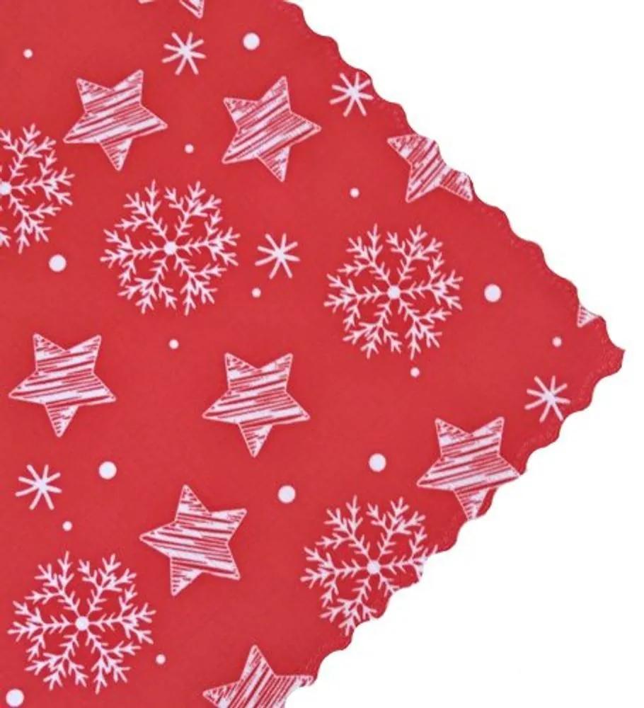 Hvězdičky a vločky Vánoční ubrusy – červené 120x140 cm